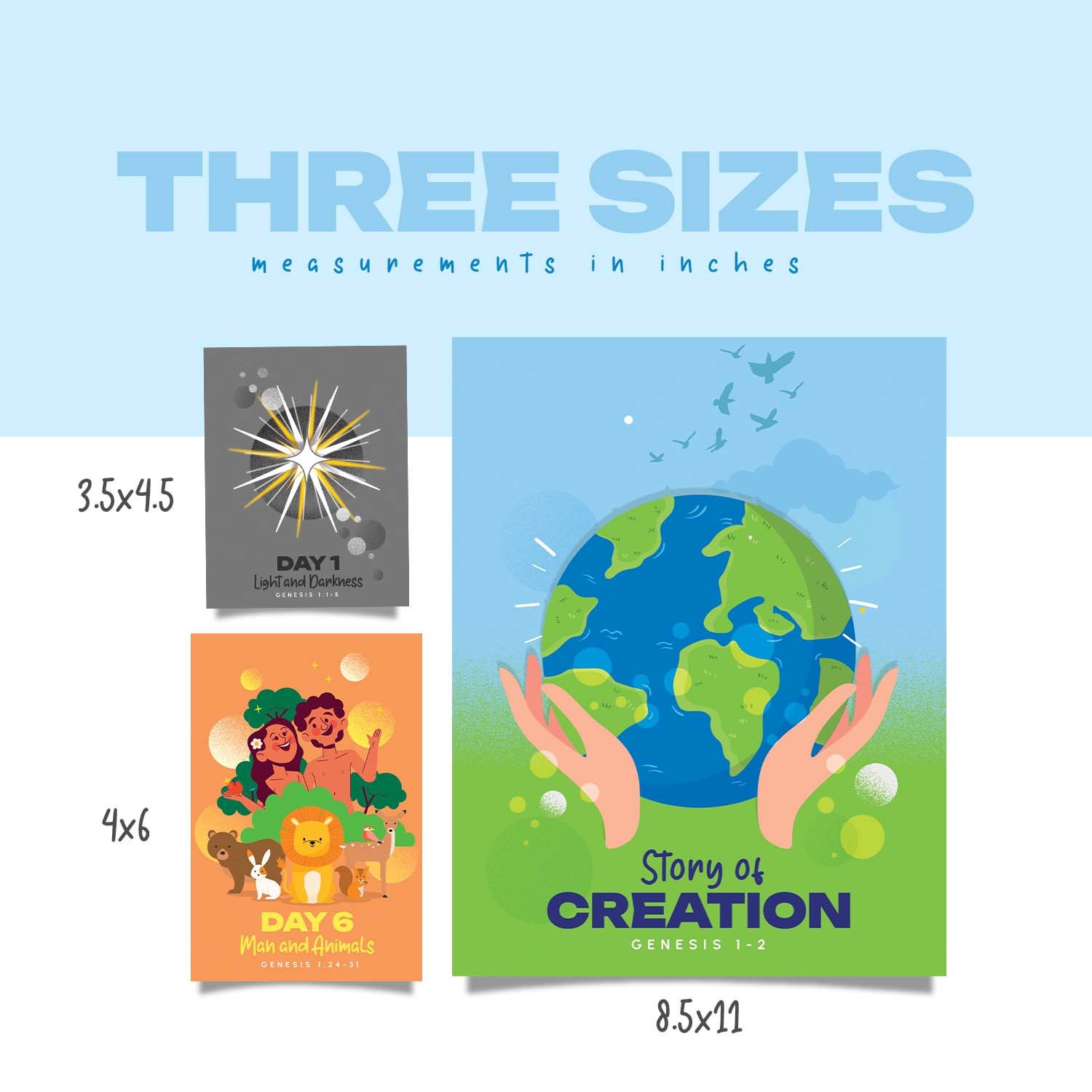 7 Days of Creation Flash Cards, Genesis, Bible Lesson for Kids, Homeschool Activities, Sunday ...