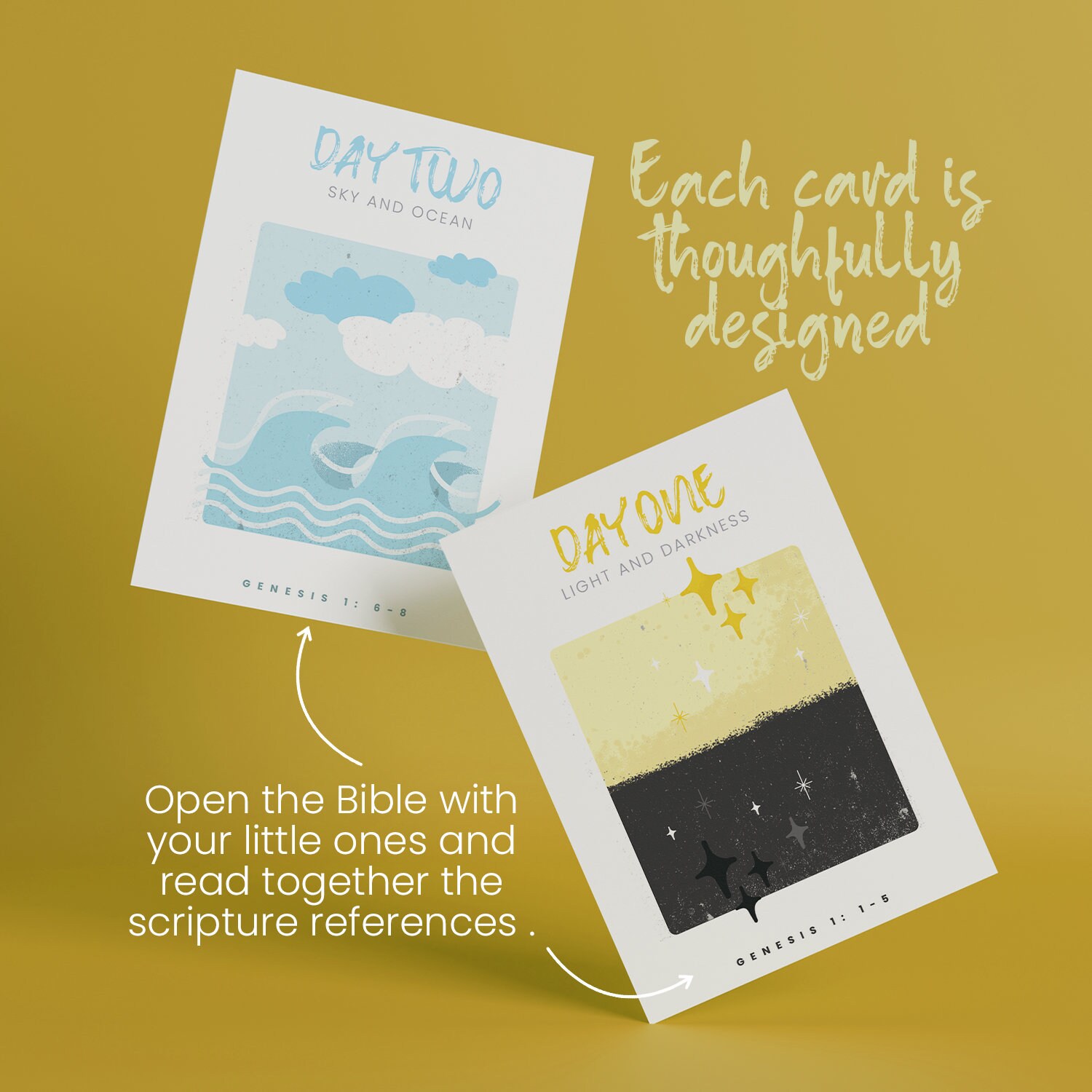 7 Days of Creation Flash Cards, Genesis, Bible Lesson for Kids, Homeschool Activities, Sunday ...