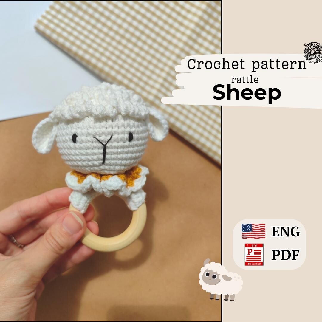 Crochet Sheep Rattle Pattern, Baby Shower Gift (PDF Pattern) - Etsy
