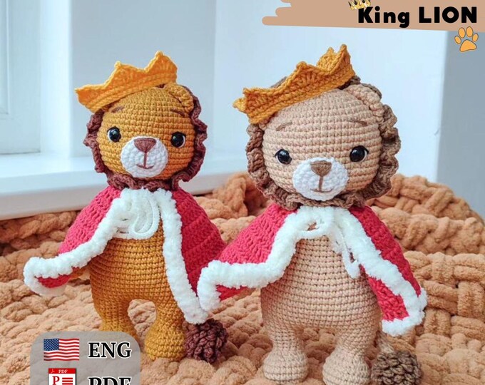 Lion King Crochet Pattern, Lion Amigurumi Pattern, DIY Crochet Plushie ...