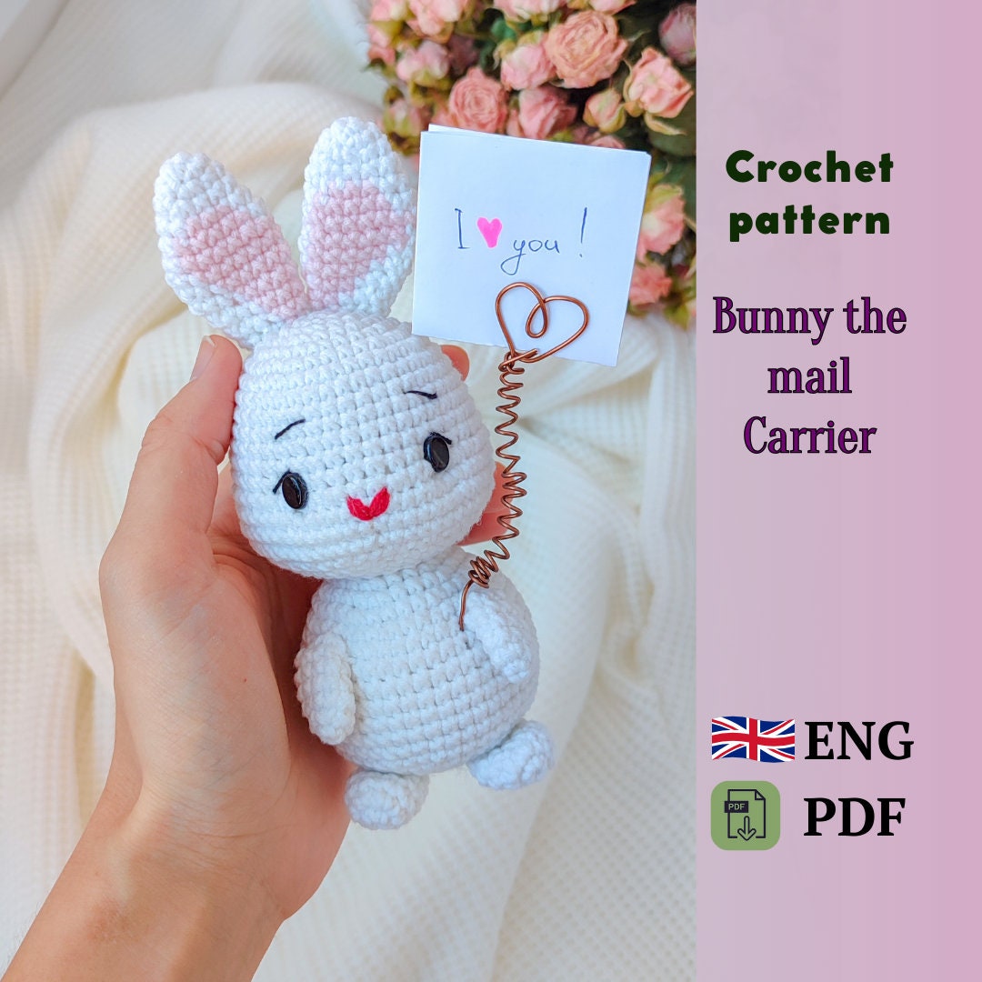 Crochet PATTERN Amigurumi Bunny the Mail Carrier, Amigurumi Tutorial ...