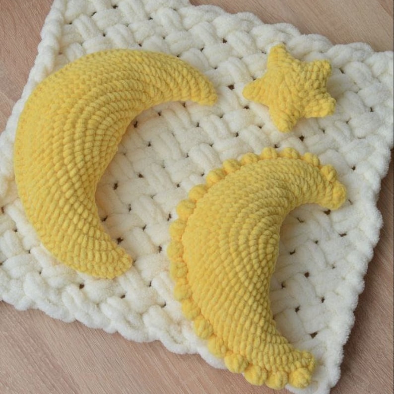 Moon and Stars Crochet PATTERN PDF Amigurumi Mobile Star Toys. Cute ...