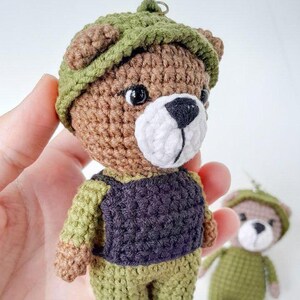 Crochet Military Teddy Bear PATTERN: Amigurumi Soldier Keychain ( Brave ...