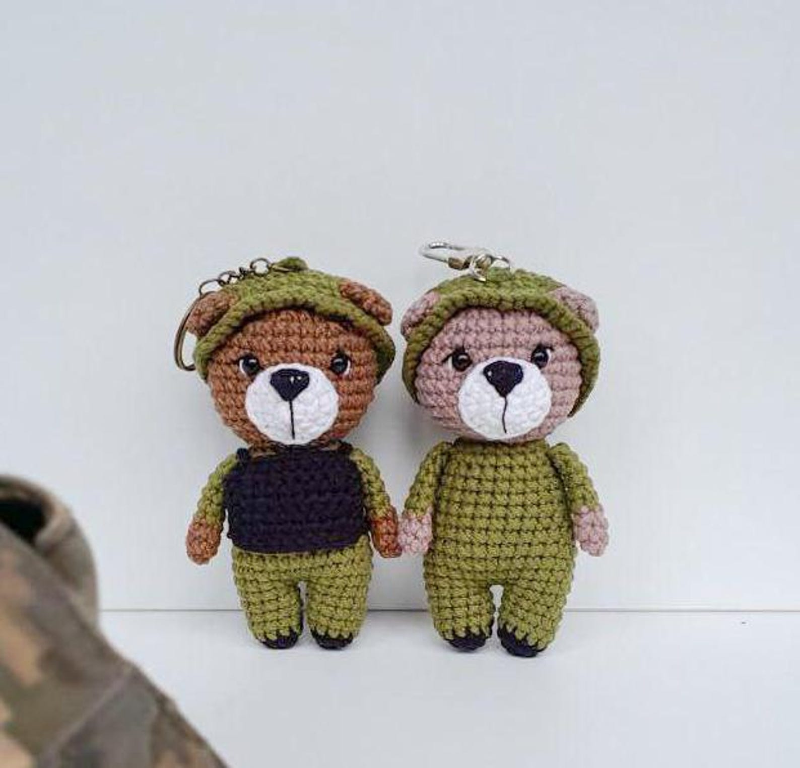 Crochet Military Teddy Bear PATTERN: Amigurumi Soldier Keychain ( Brave ...