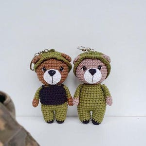 Crochet Military Teddy Bear PATTERN: Amigurumi Soldier Keychain ( Brave ...