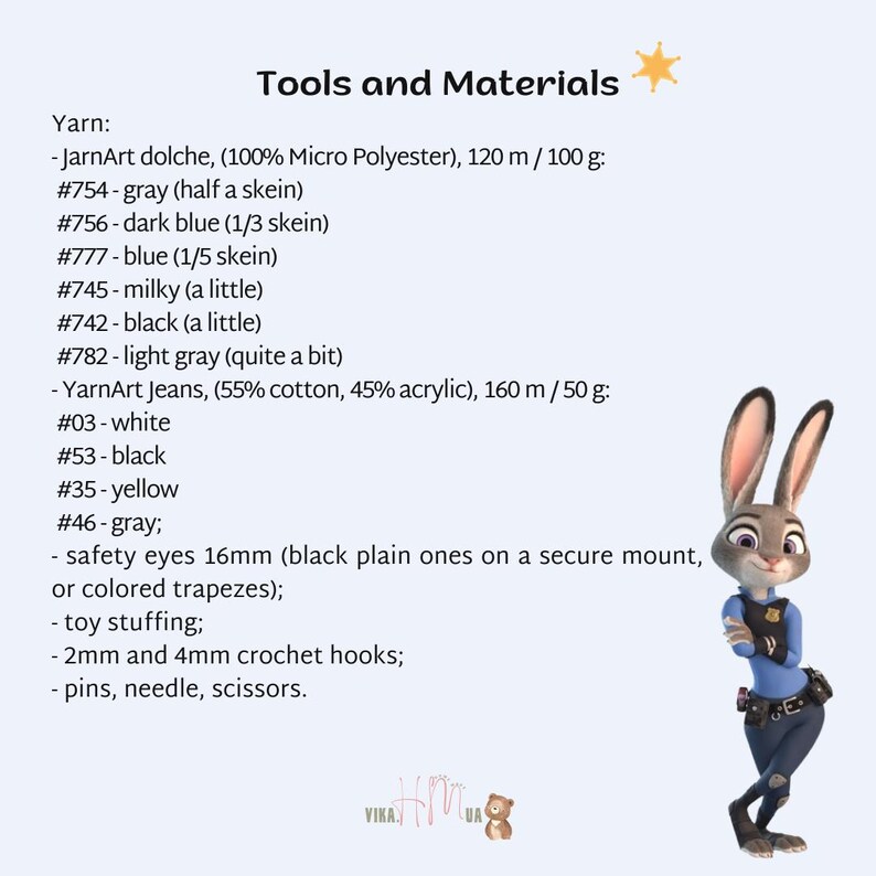 Crochet Pattern: Rabbit Sheriff Amigurumi - Officer Bunny Toy (PDF ...
