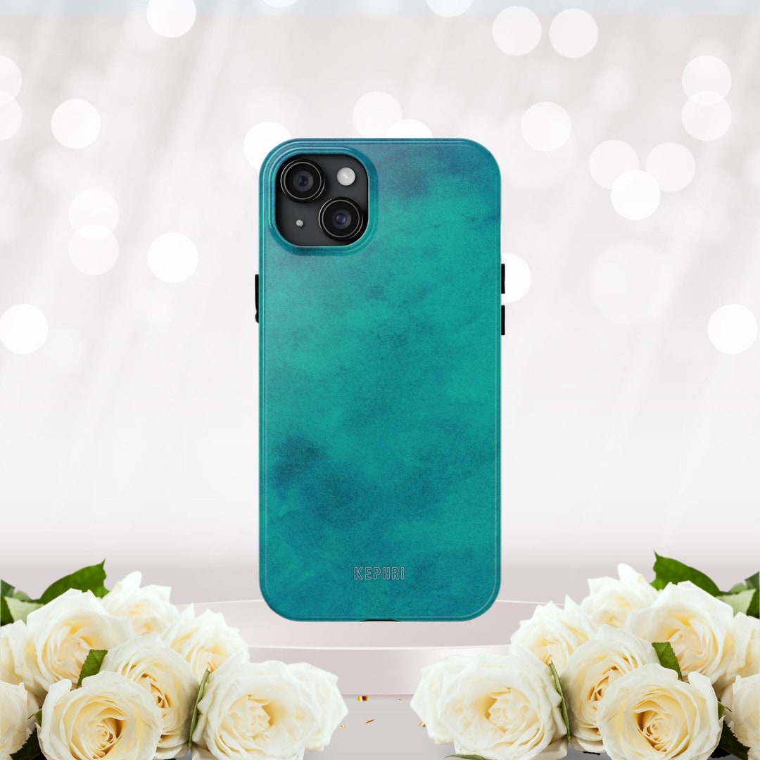 Personalized Teal Blue Minimalist Artistic Abstract Phone Case for ...