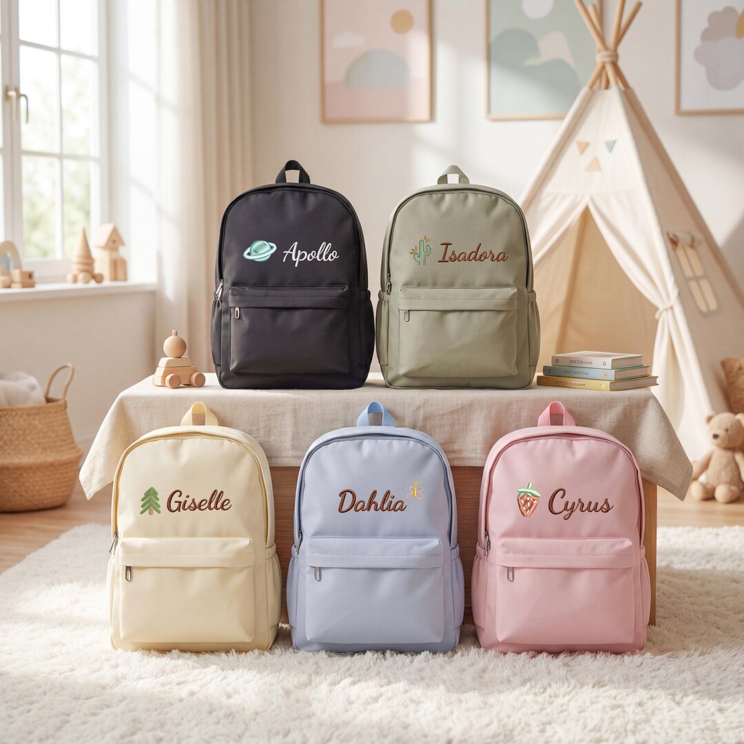 Personalized Kids Backpack: Embroidered Name School Bag - Etsy
