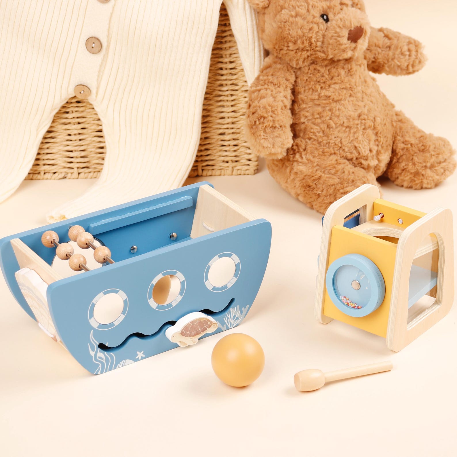 Custom Wooden Ocean Ship Activity Cube: Montessori Toy With Name - Etsy