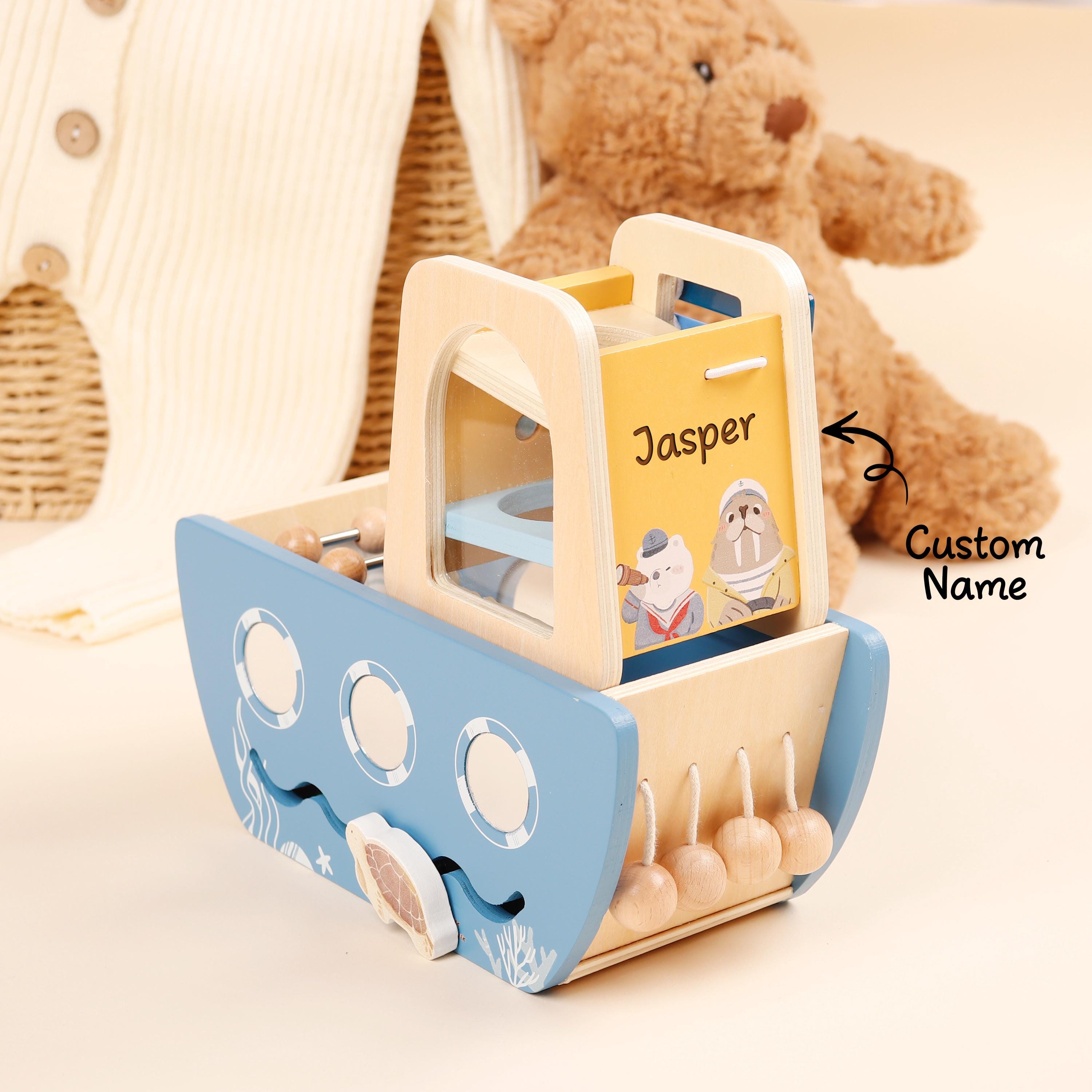 Custom Wooden Ocean Ship Activity Cube: Montessori Toy With Name - Etsy
