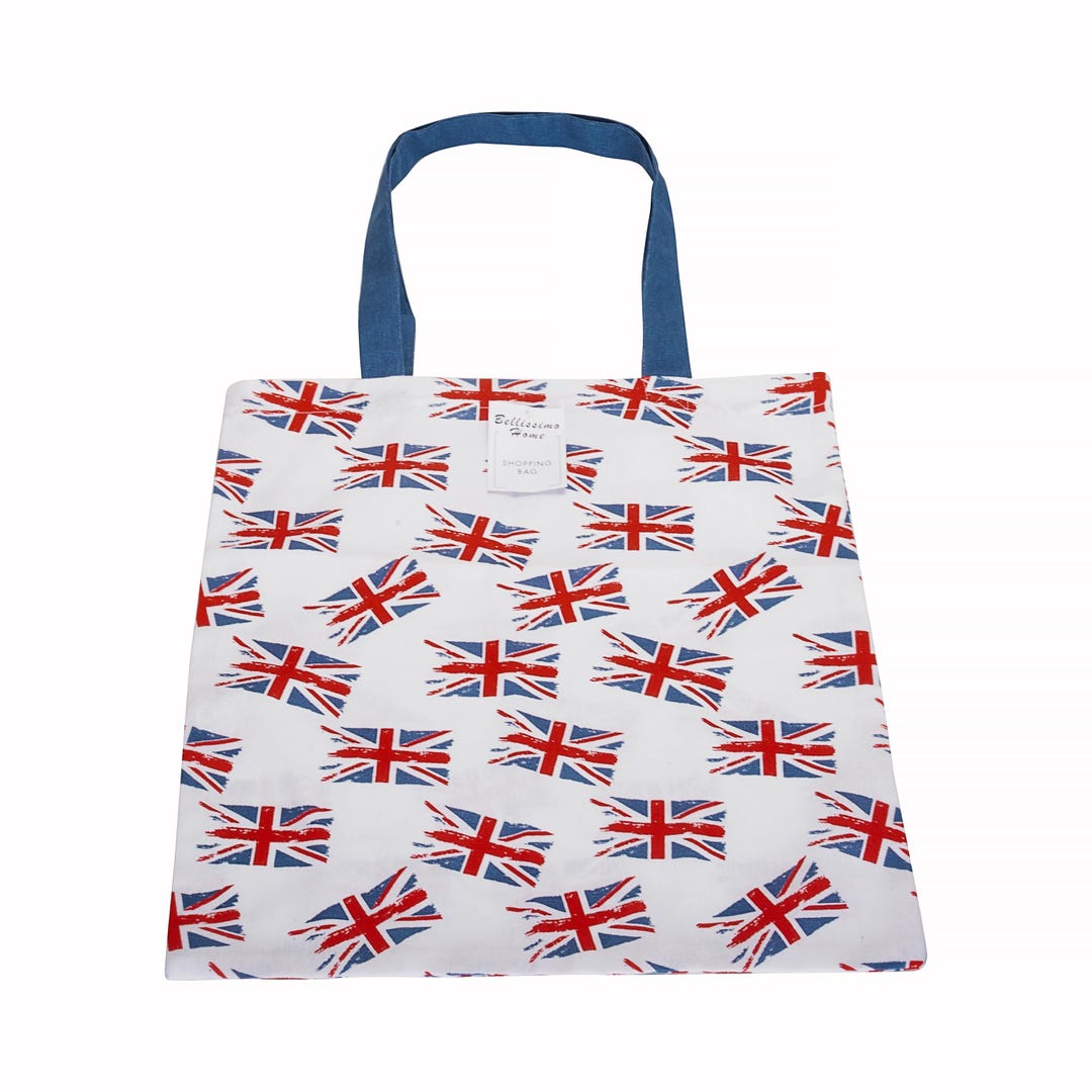 Personalized Union Jack Tote Bag – White Cotton Shopper With ...