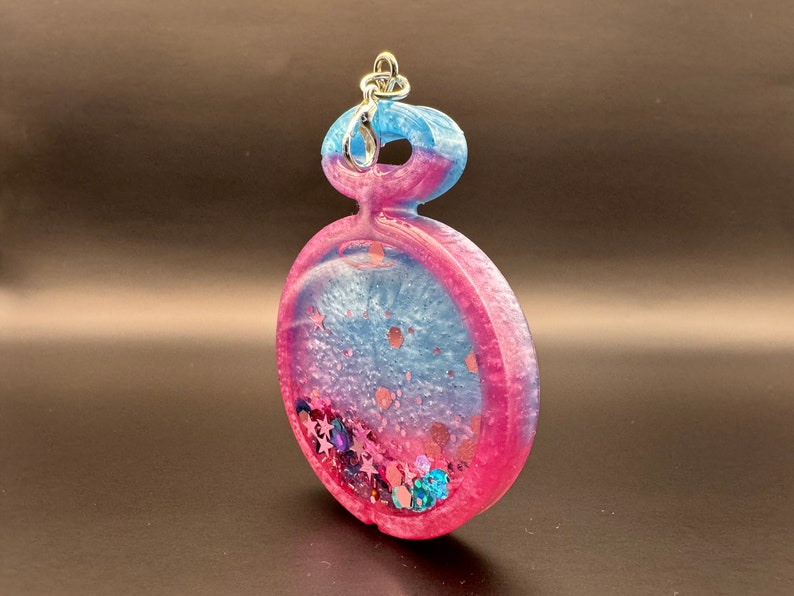 Pink and Blue Stopwatch Resin Shaker With Silver Keychain - Etsy