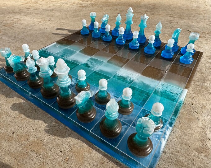 11 Inch X 11 Inch Ocean Water Blue Teal White Waves Clear With REAL ...