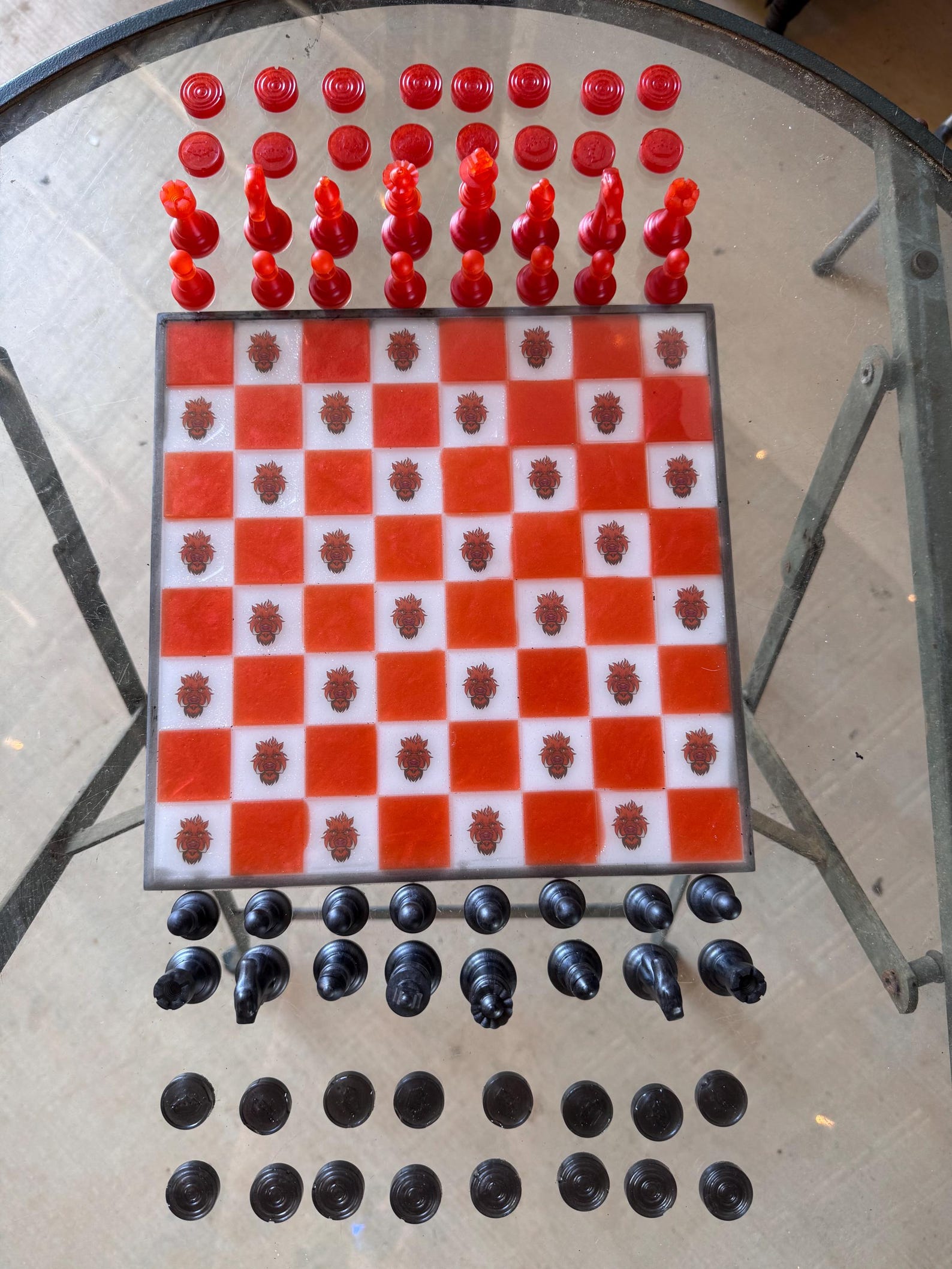 11 X 11 Custom Personalized Epoxy Resin Chess Board With Player Pieces ...