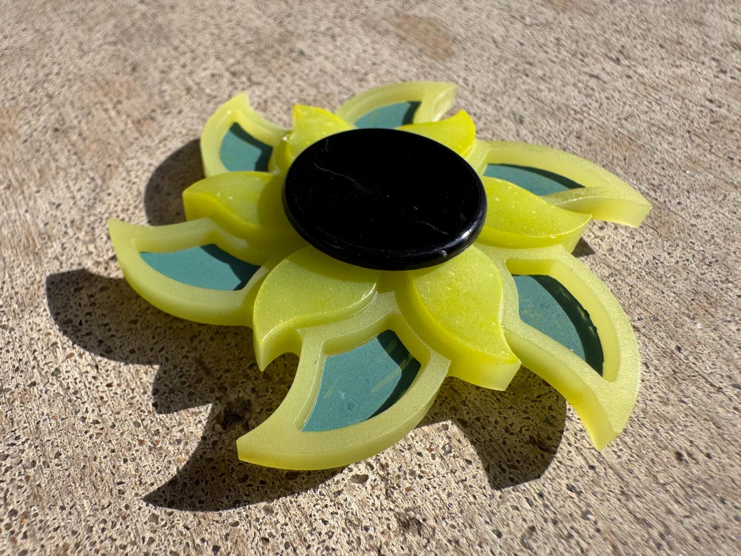 Lime Green Dark Green Glow in the Dark Sun Blast Fidget Spinner Epoxy ...