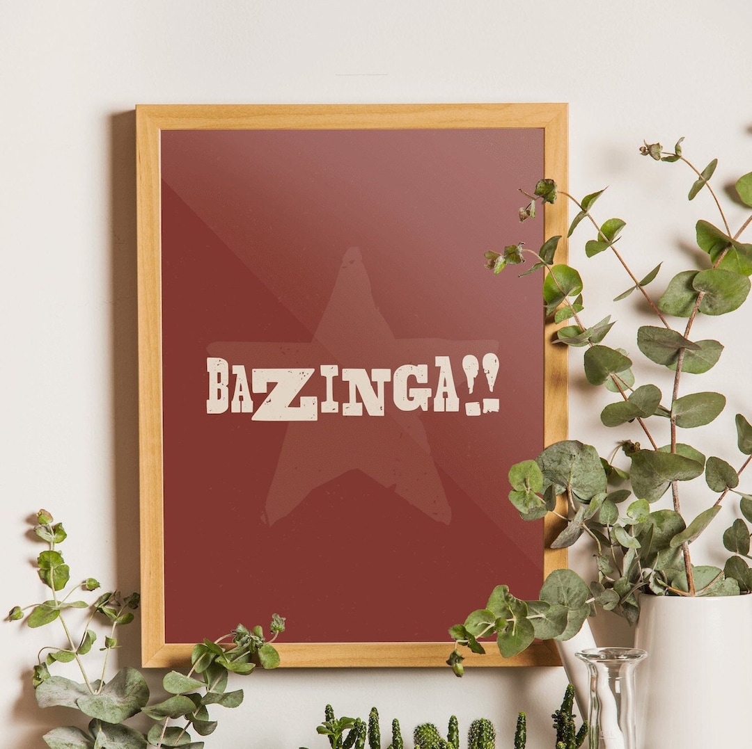 Bazinga Digital Art, Big Bang Theory Sheldon Cooper, Large Printable ...