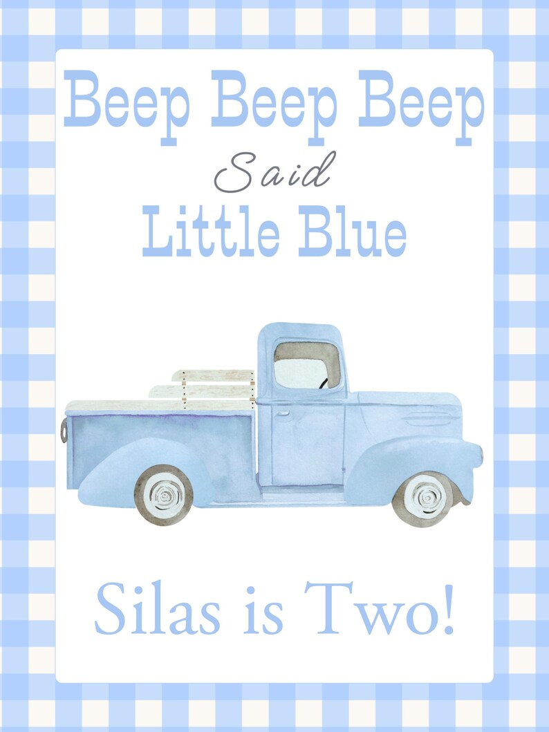 Little Blue Truck Birthday Poster - Etsy