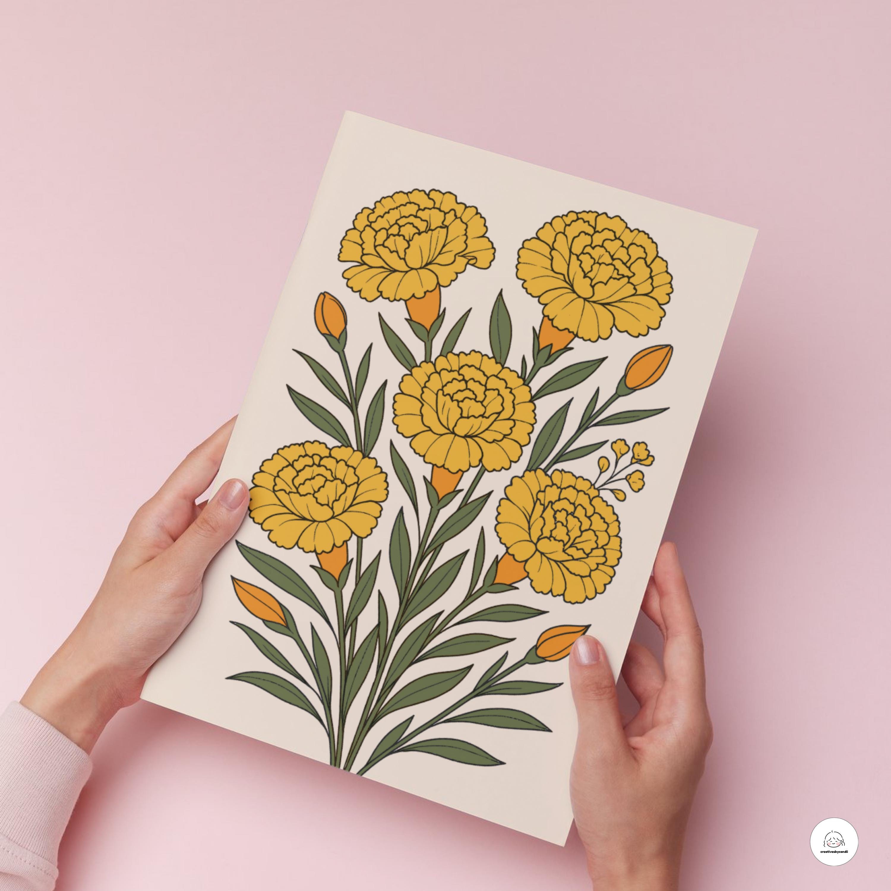 15 Flowers Paint by Numbers Bundle, Floral Coloring Pages, Adults Color ...