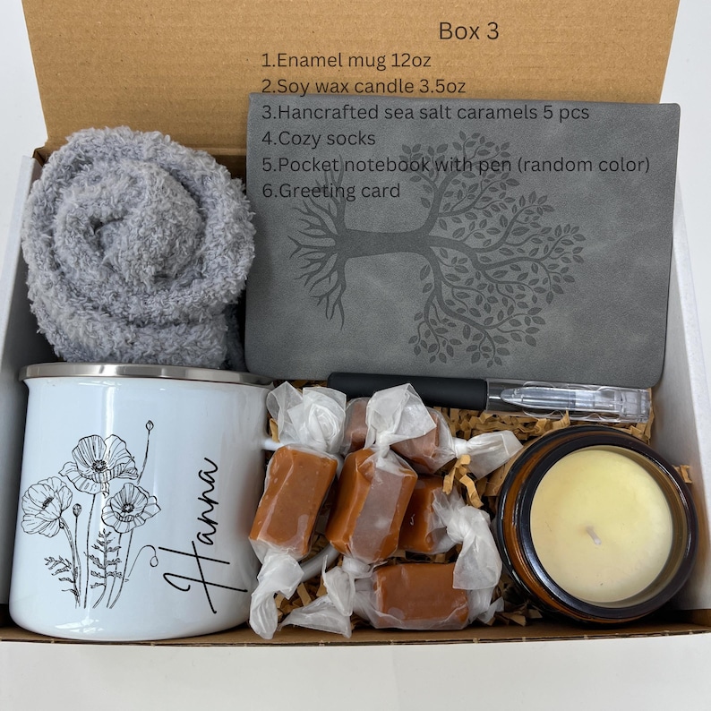 April Birthday Gift Box: Personalized Tumbler, Cozy Blanket, Handmade ...