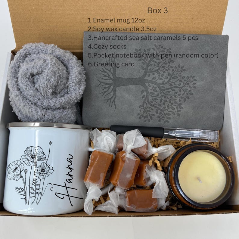 June Birth Flower Gift Box: Personalized Blanket, Candle & Soap - Etsy