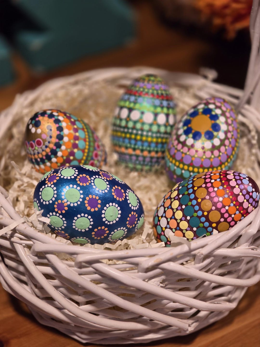 Hand Painted Easter Egg, Dot Art, Bohemian Art, Home Decor ...