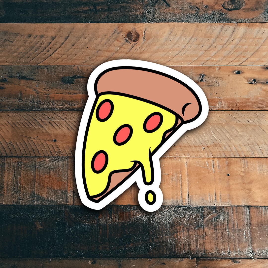 Pizza, Pepperoni, Funny Sticker for Laptop, Water Bottle, Stanley ...