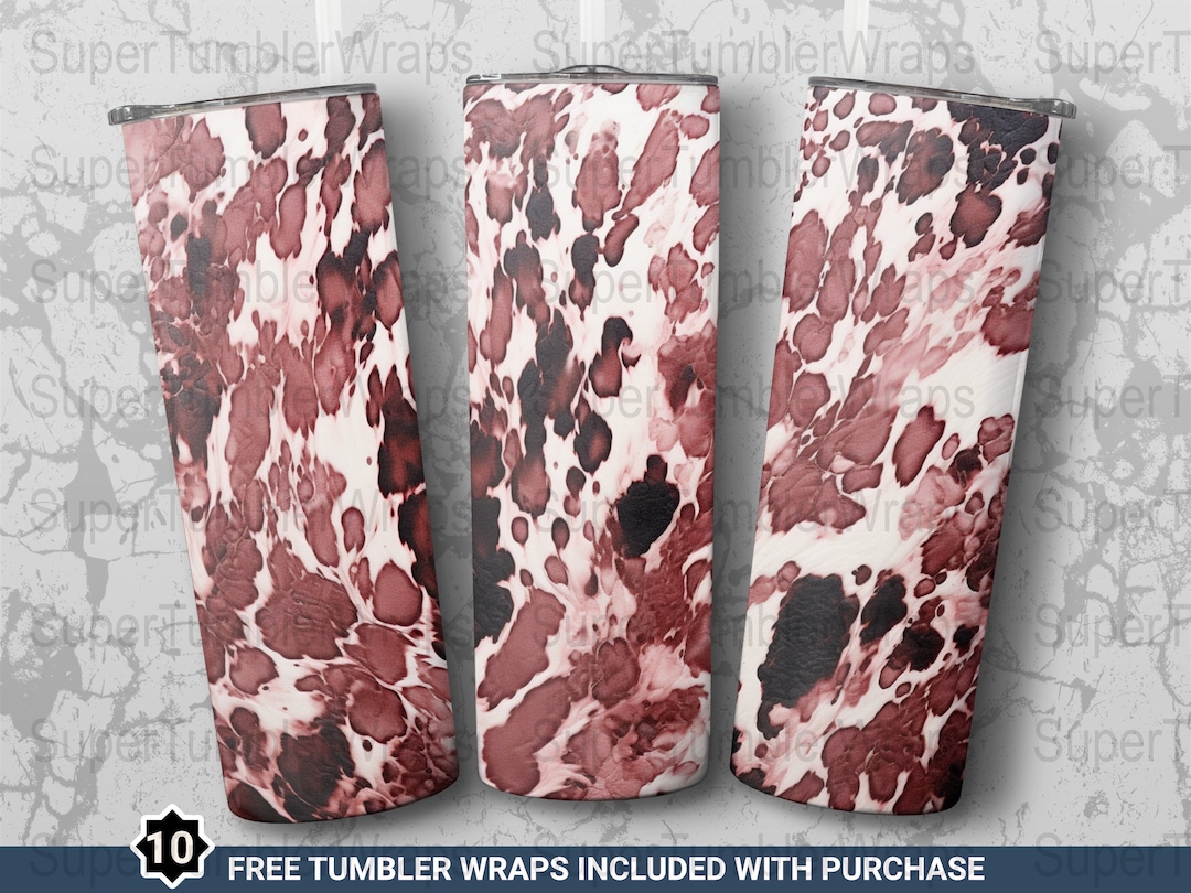 Burgundy Splash Skinny Tumbler Design, 20oz Tumbler Wrap PNG, Digital ...