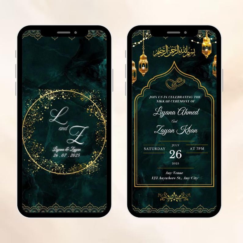 Digital Wedding Invite | Animated Nikkah Walima Shaadi Baraat Wedding ...