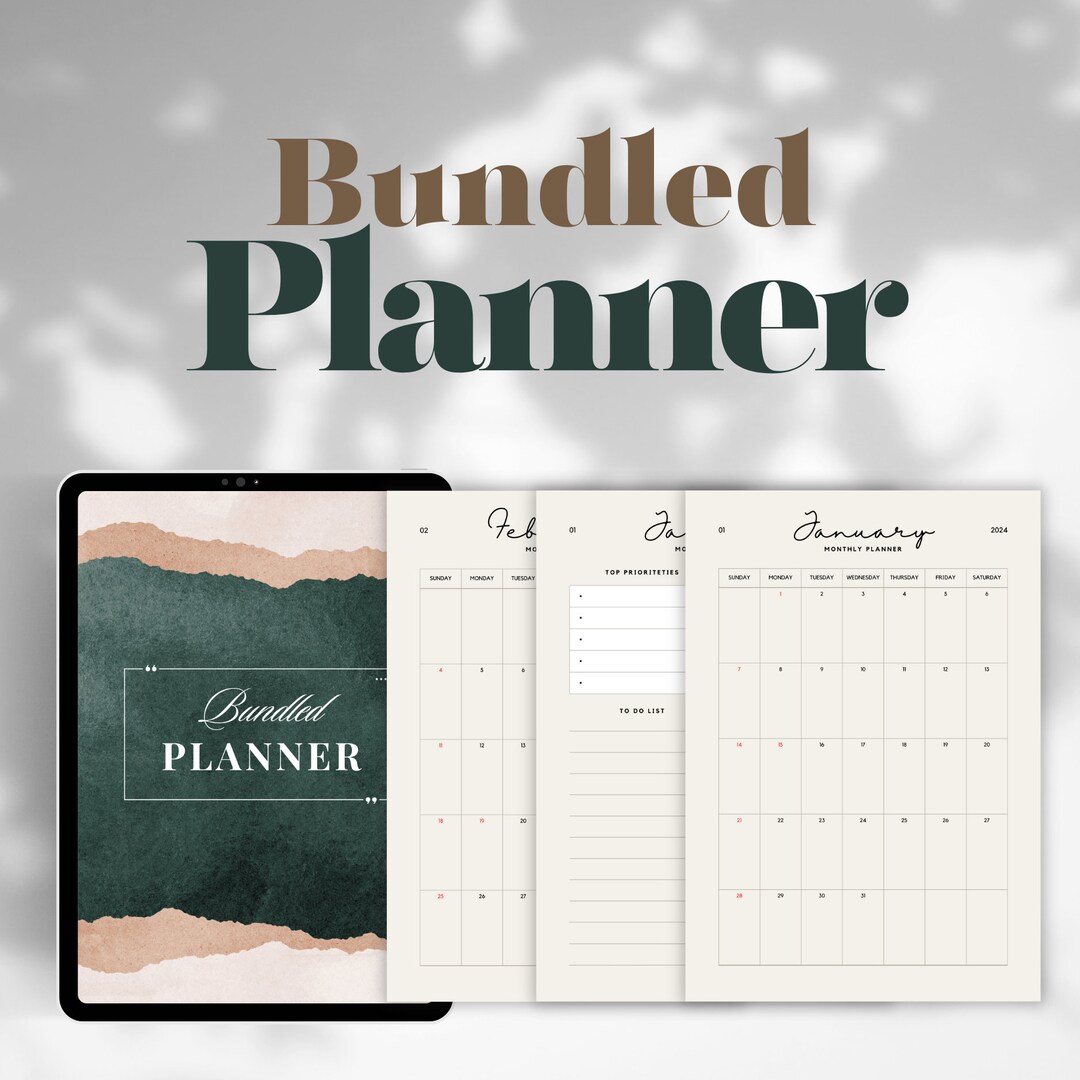 Printable Bundled Planner 2024 Planner iPad Planner Minimalist Planner ...