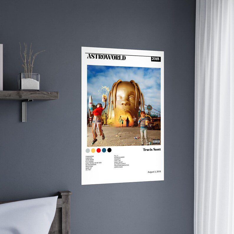 Astroworld TRAVIS Scott Poster Wall Art Print, Hip Hop Decor, Album ...
