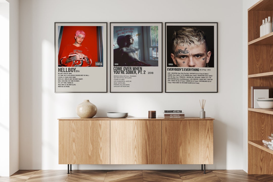 Lil Peep Wall Art Set, Printable Wall Art, Lil Peep Minimal Home Decor ...