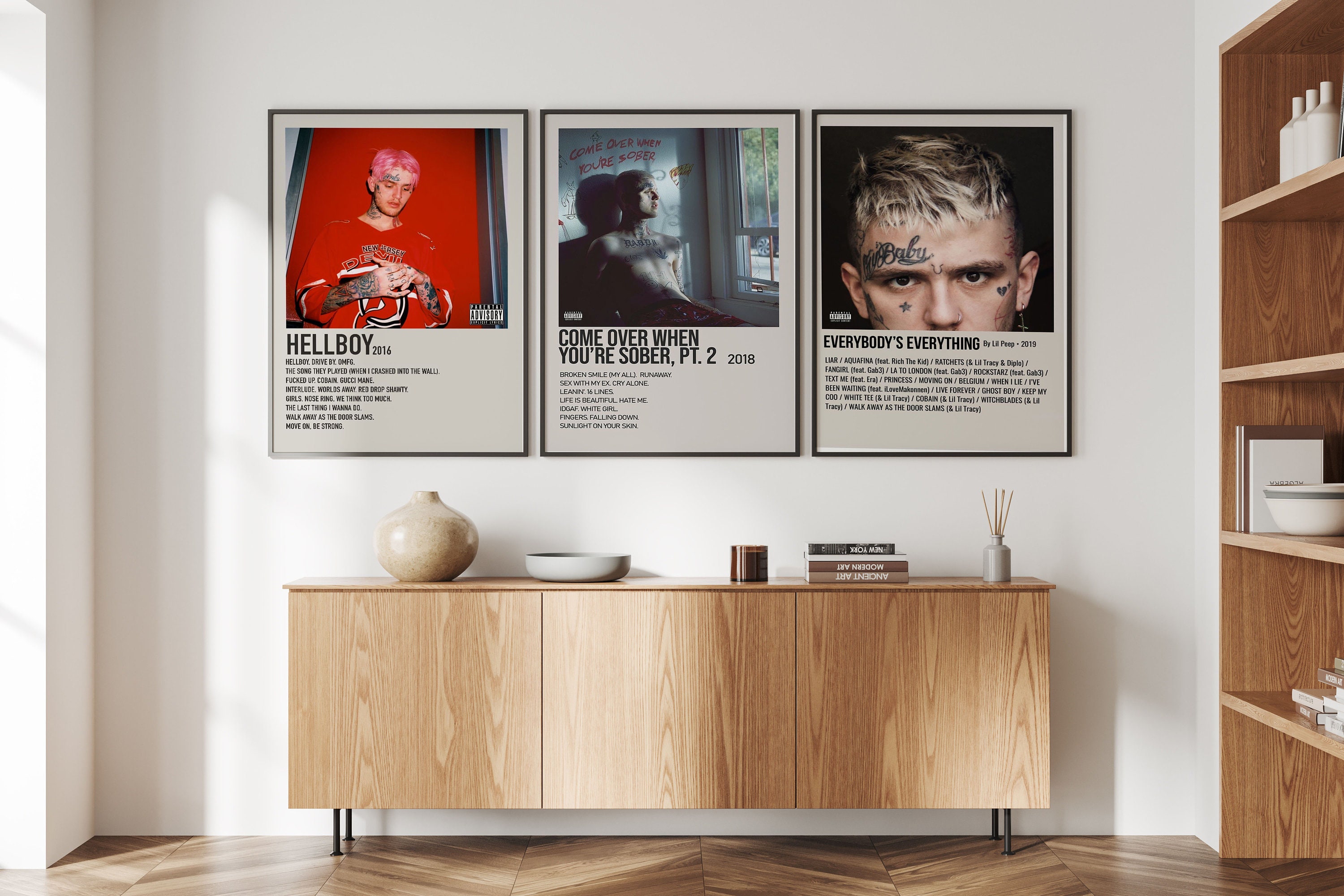 Lil Peep Wall Art Set, Printable Wall Art, Lil Peep Minimal Home Decor ...