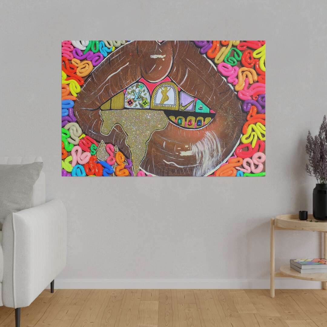 Unique Hand-painted Living Room/bedroom Wall Art - Trippy Drippy Grillz ...