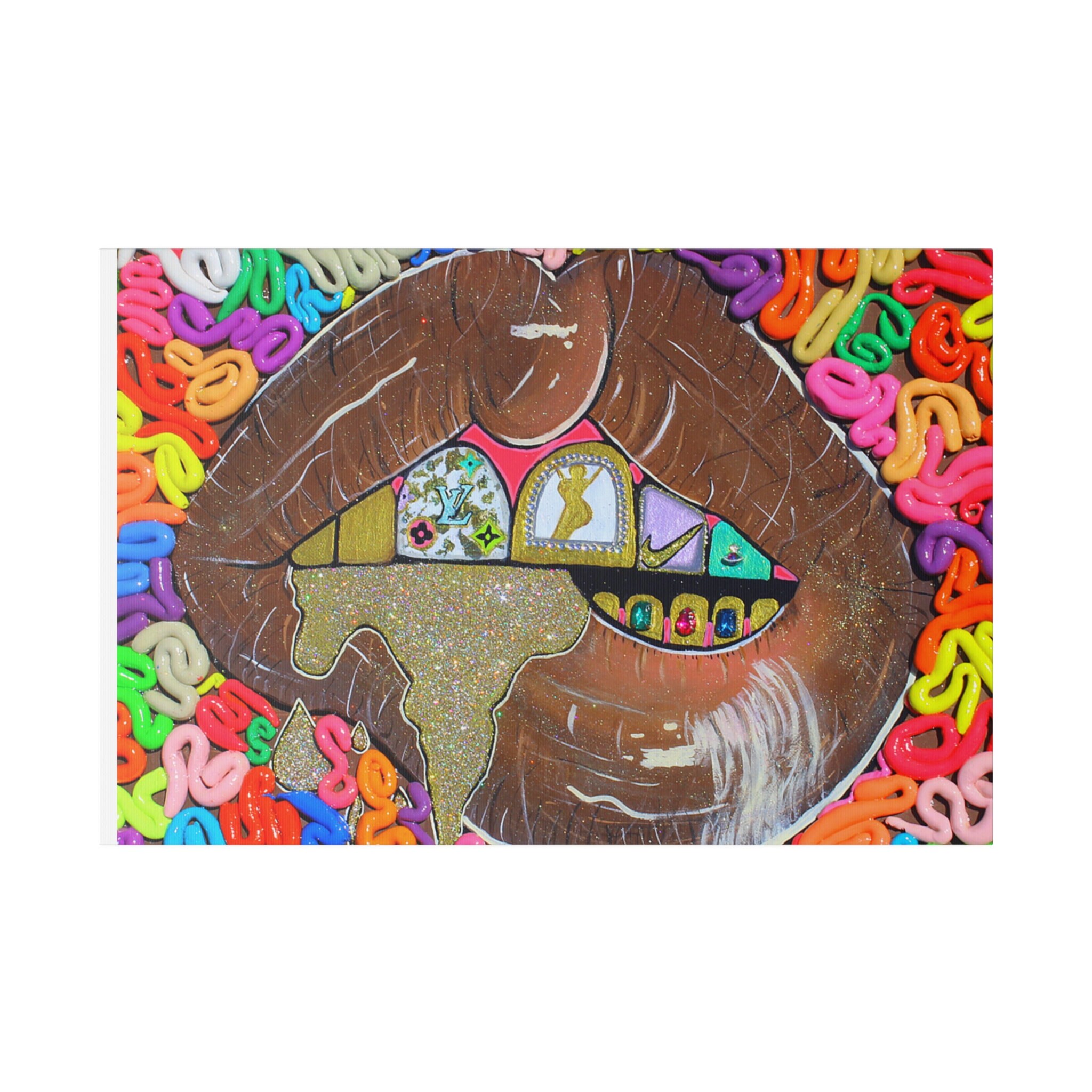 Unique Hand-painted Living Room/bedroom Wall Art - Trippy Drippy Grillz ...