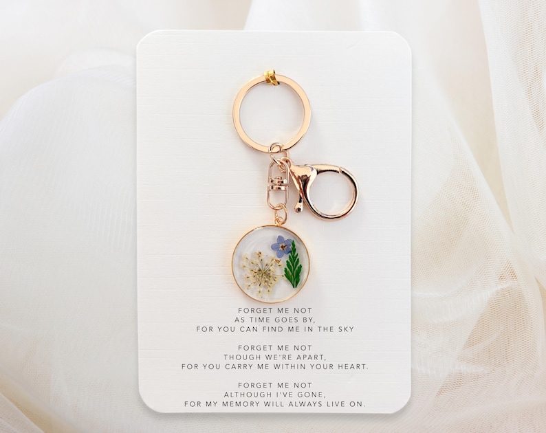 Forget Me Not Keyring, Memorial Gift, Bereavement Gift, Sympathy ...