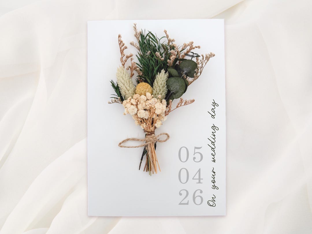 Congratulations on Your Wedding, Wedding Card Dried Flowers ...