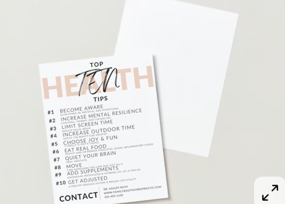 Top Ten Health Tips - CUSTOMIZE! Printable Poster or Handout. - Etsy