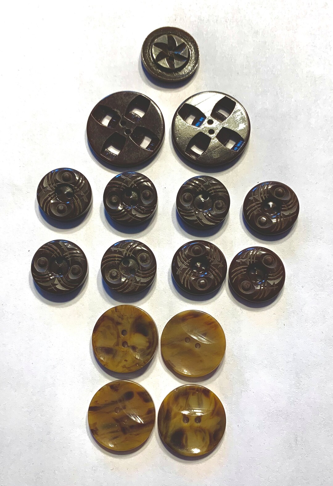 Vintage Bakelite Brown Buttons - Etsy