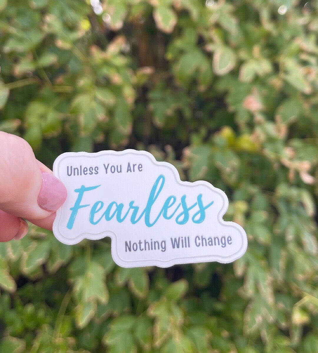 Teal and White Fearless Stickers - Etsy