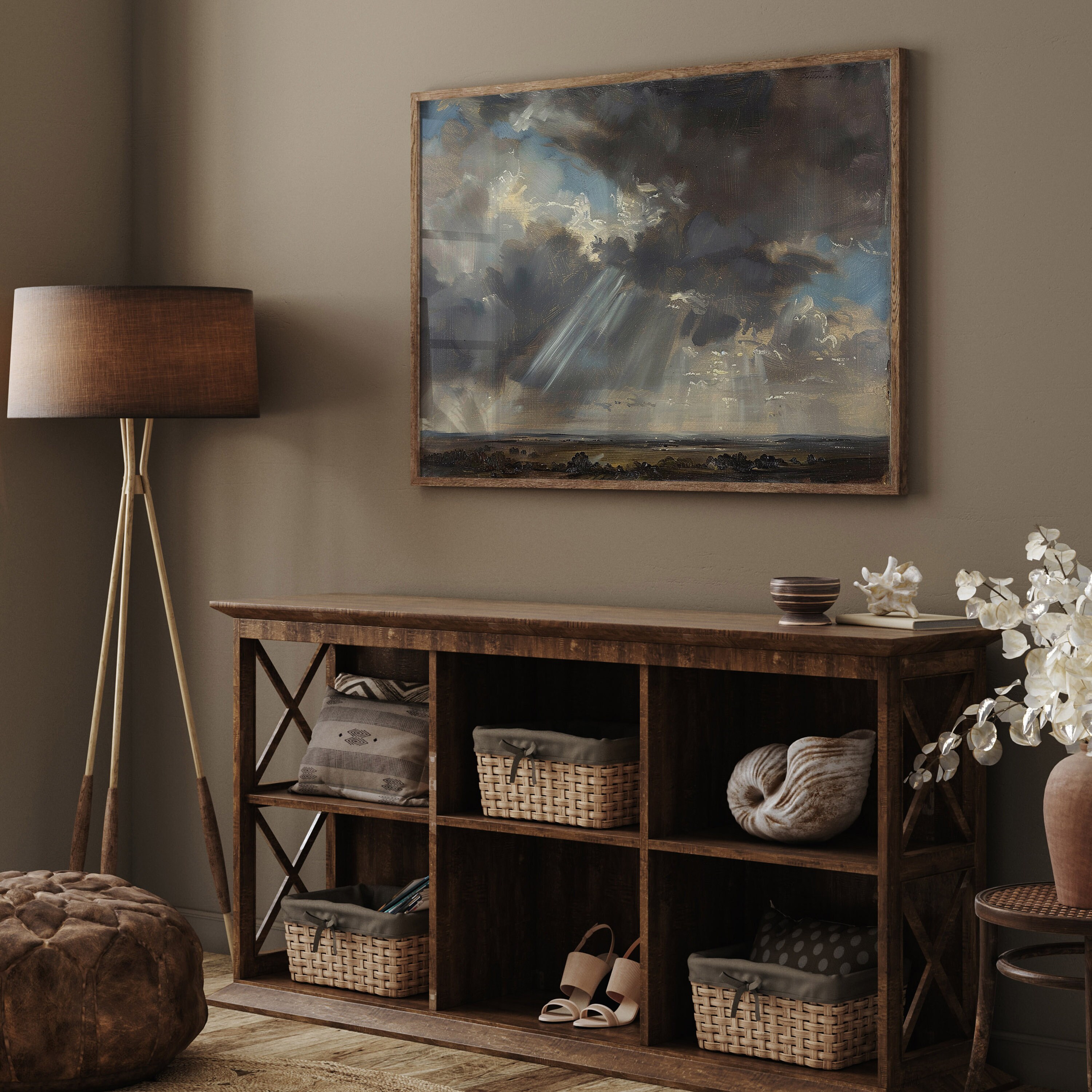 Rustic Cloud Wall Art Print Sunburst Wall Decor, Farm House Decor ...