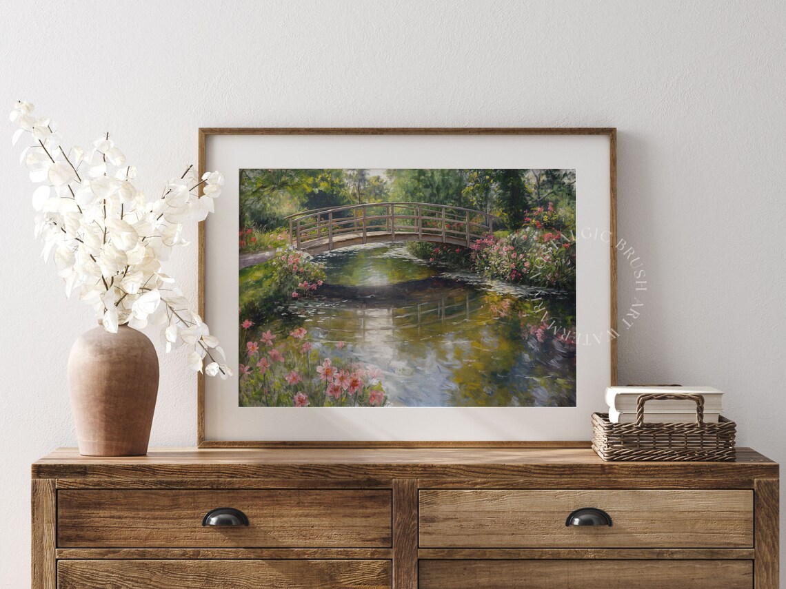 Claude Monet Moody Garden Wall Art Print Modern Farmhouse Scenic Spring ...