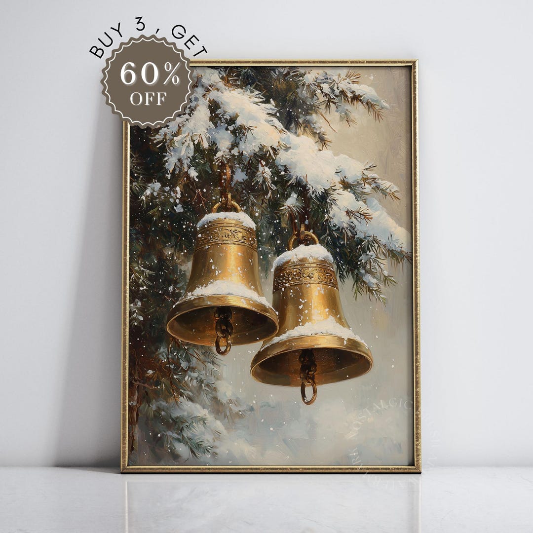 Jingle Bells Art Print, Neutral Winter Decor, 1800 Winter Artwork ...