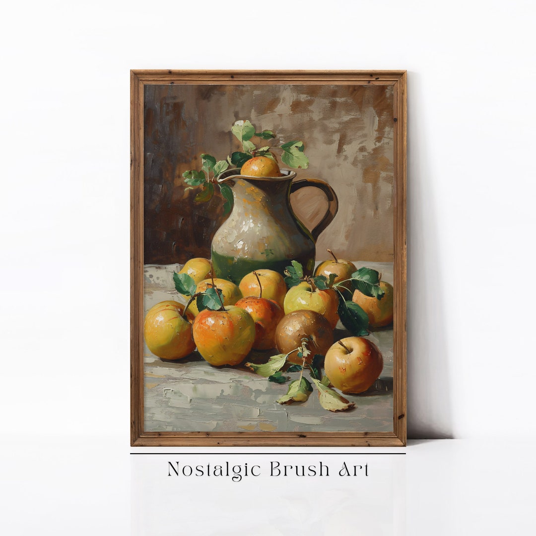 Apple Still Life Printable Painting Mediterranean Decor, Still Life ...