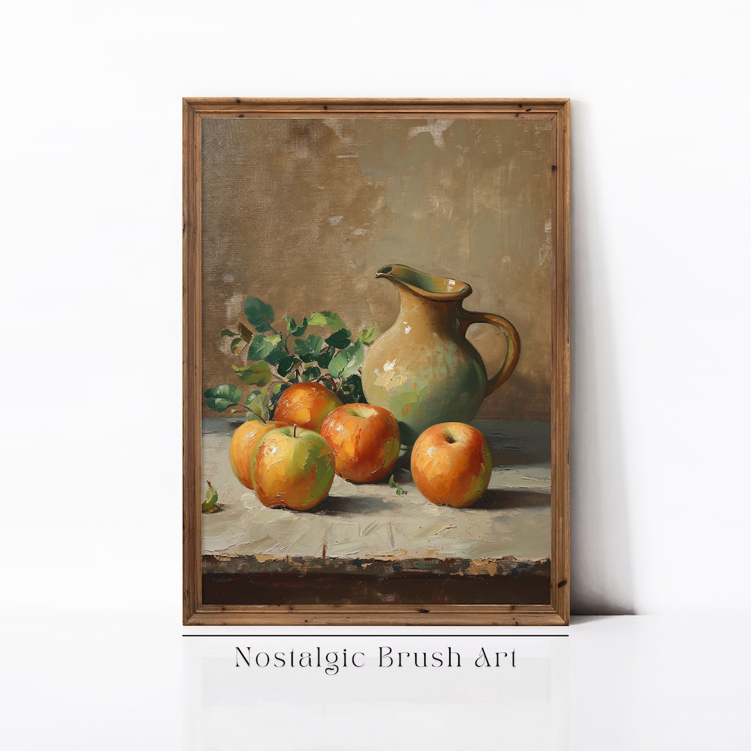 Apple Still Life Printable Painting - Classical Art Print, Still Life ...
