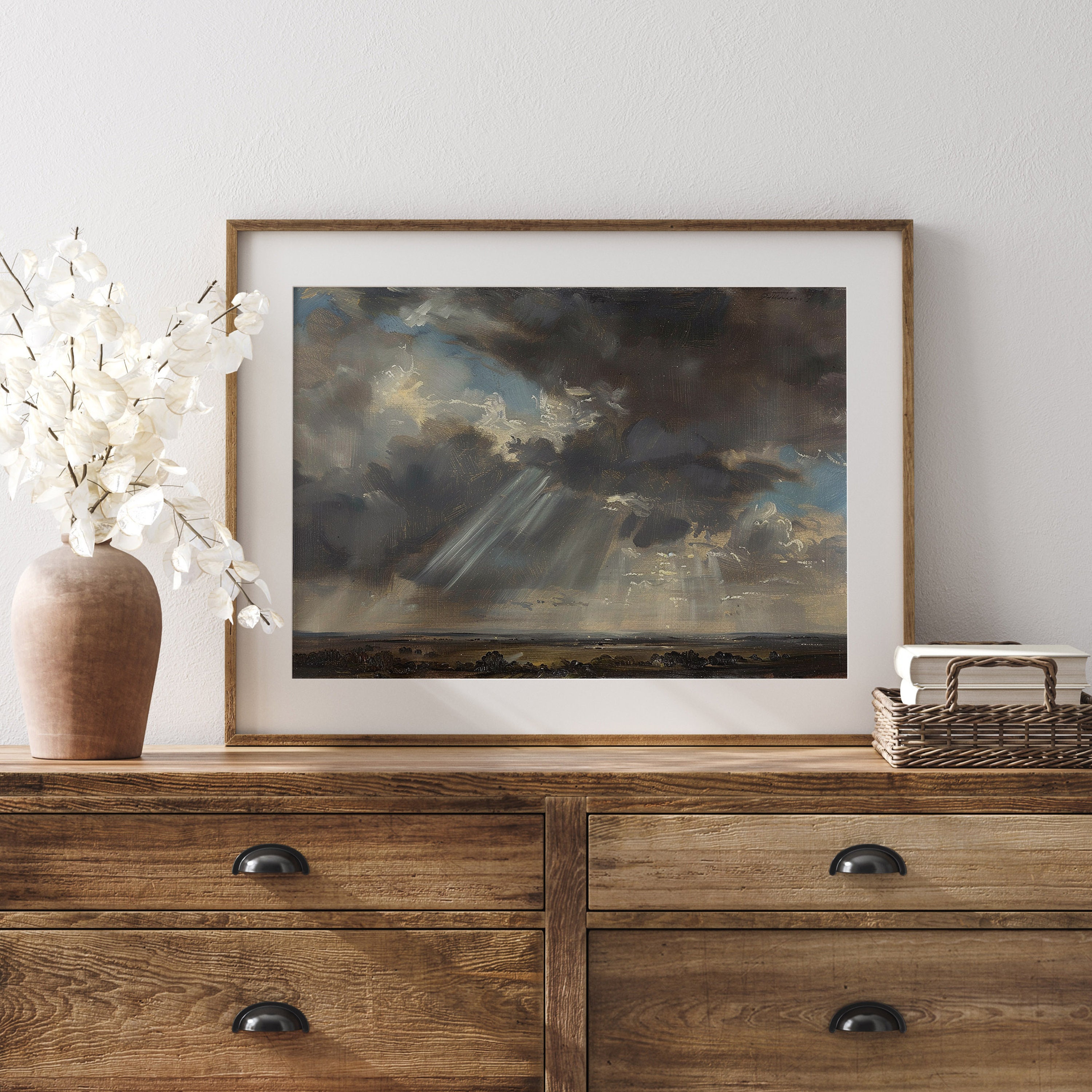 Rustic Cloud Wall Art Print Sunburst Wall Decor, Farm House Decor ...