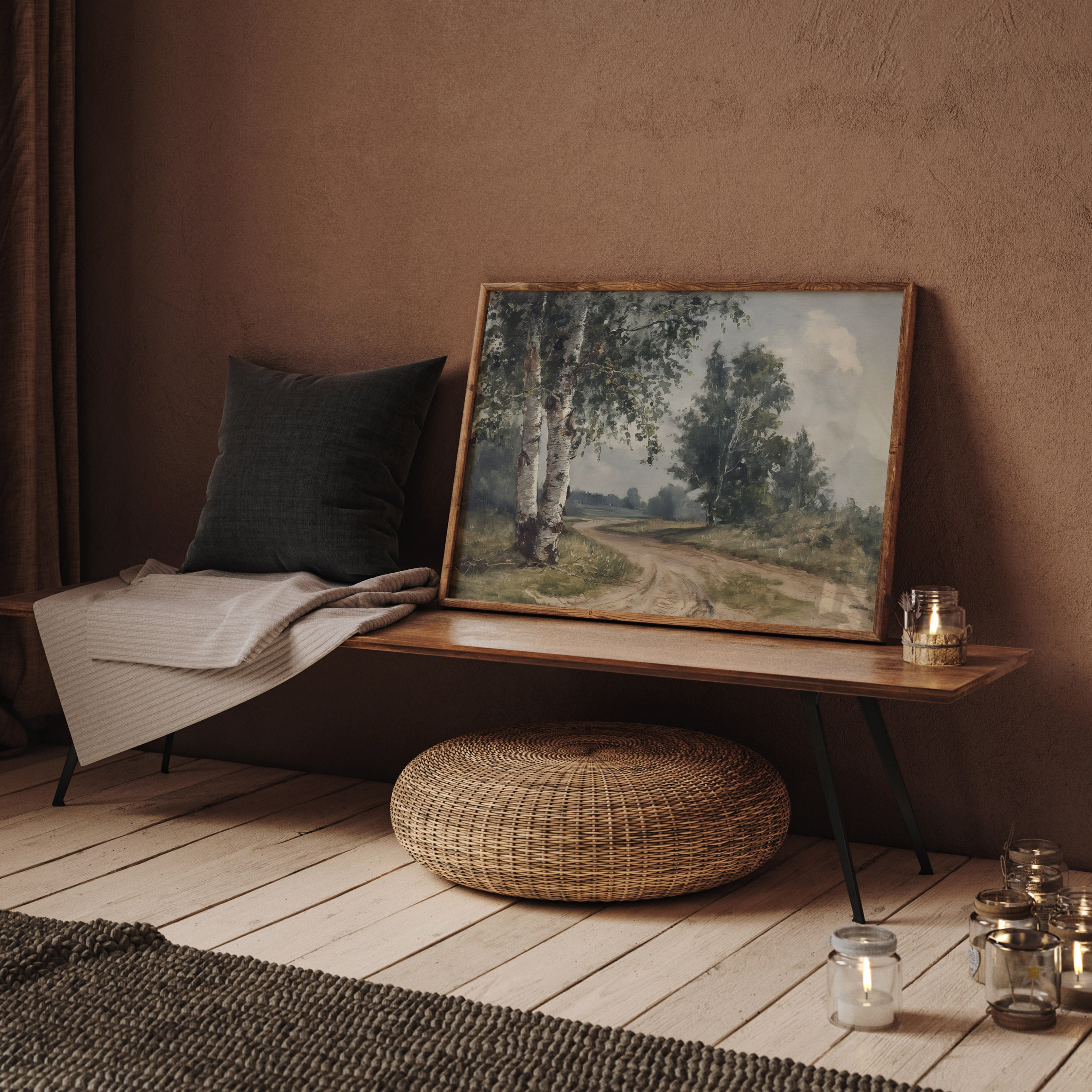 Printable Birch Tree Wall Art Birch Tree Painting, Forest Painting ...