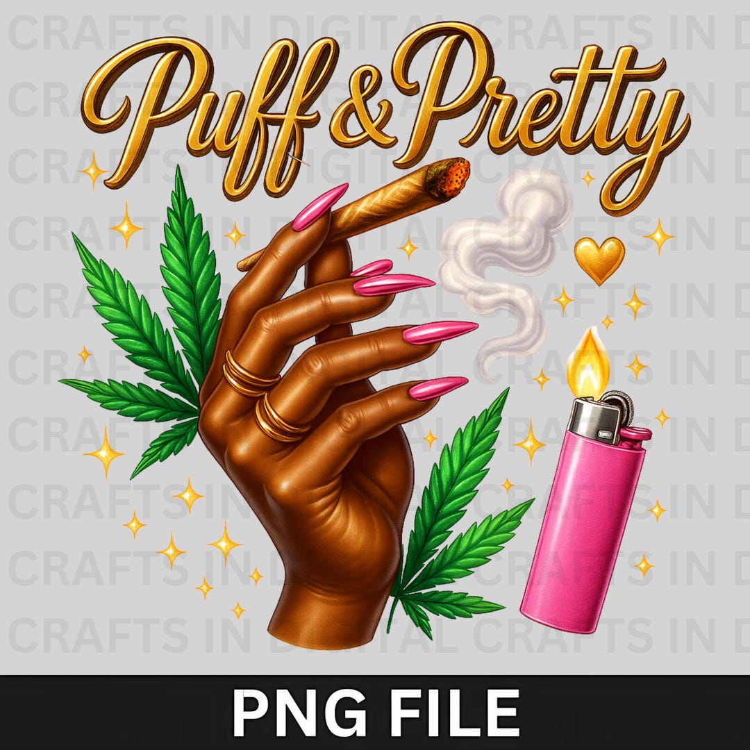 Puff & Pretty PNG | Smoking Cannabis Girl Clipart | Afro Hand With ...