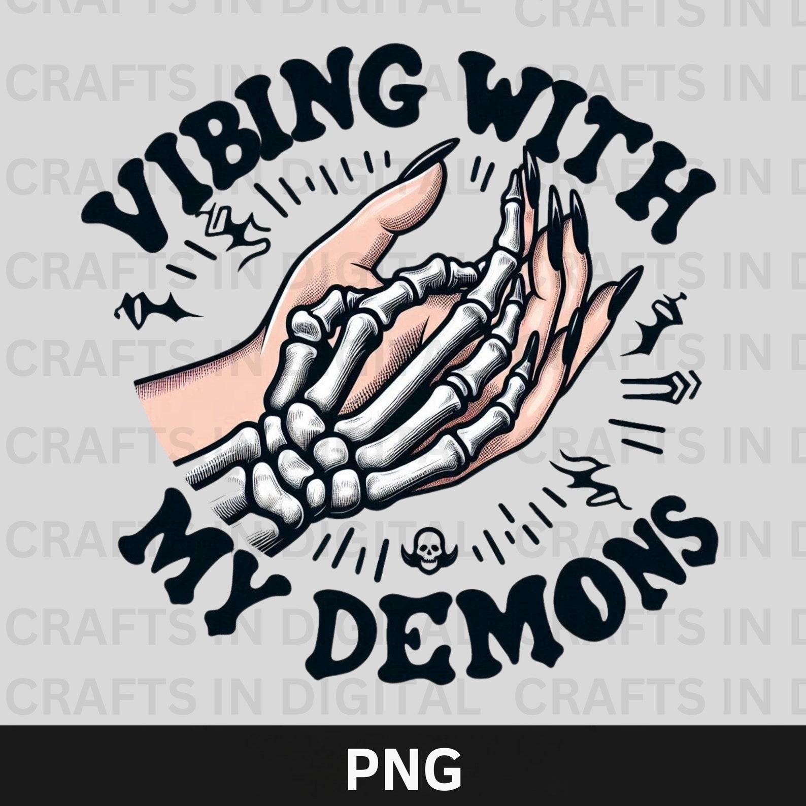 Vibing With My Demons PNG, Clipart, Retro Halloween Digital ...