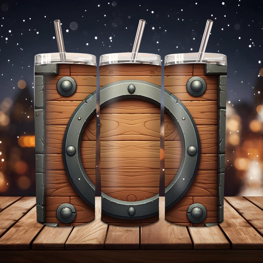 Whiskey Barrel Tumbler Wrap, 20oz Skinny Tumbler Sublimation Wrap ...