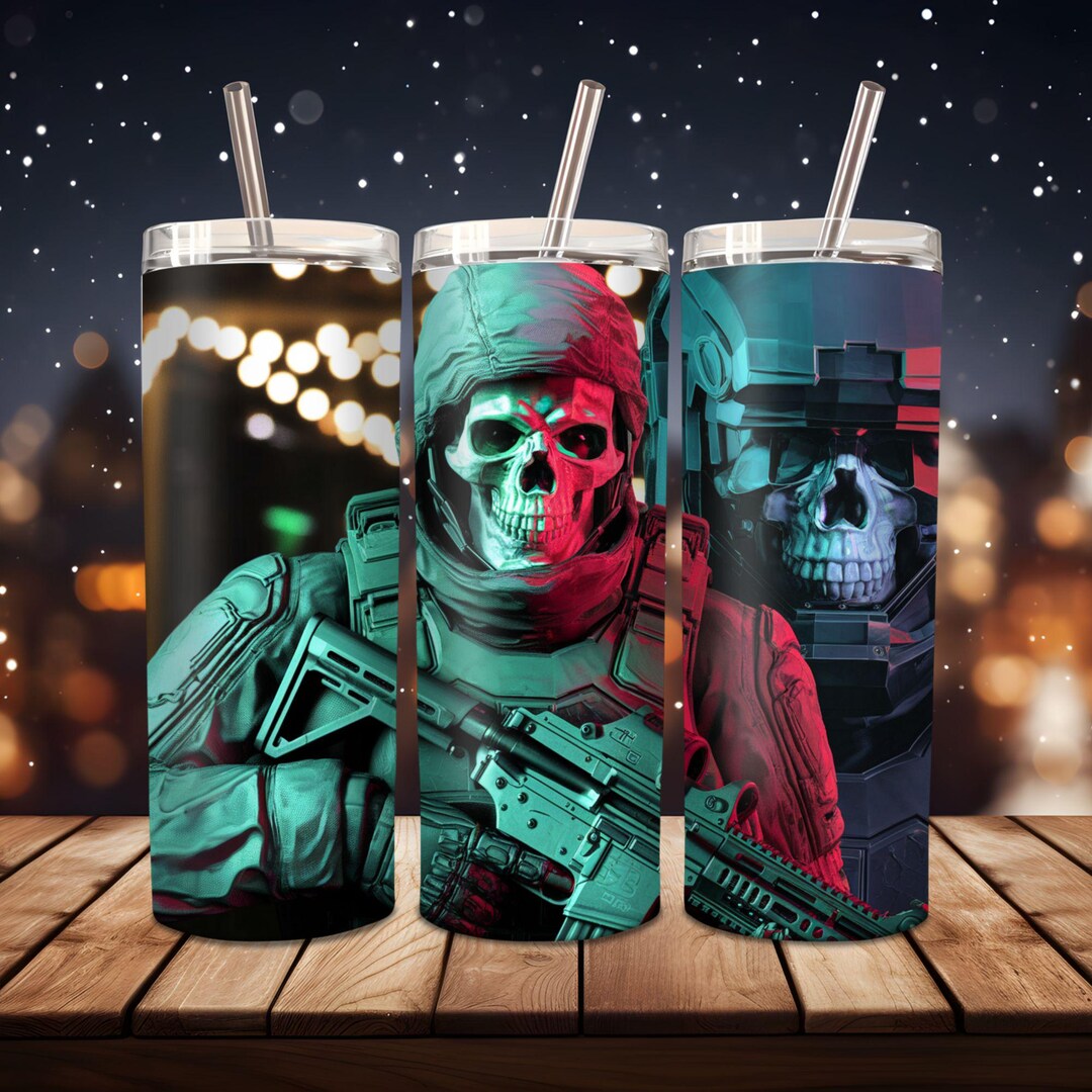 Skull Soldier Tumbler – Bold and Edgy Digital Artwork, Perfect Gift for ...